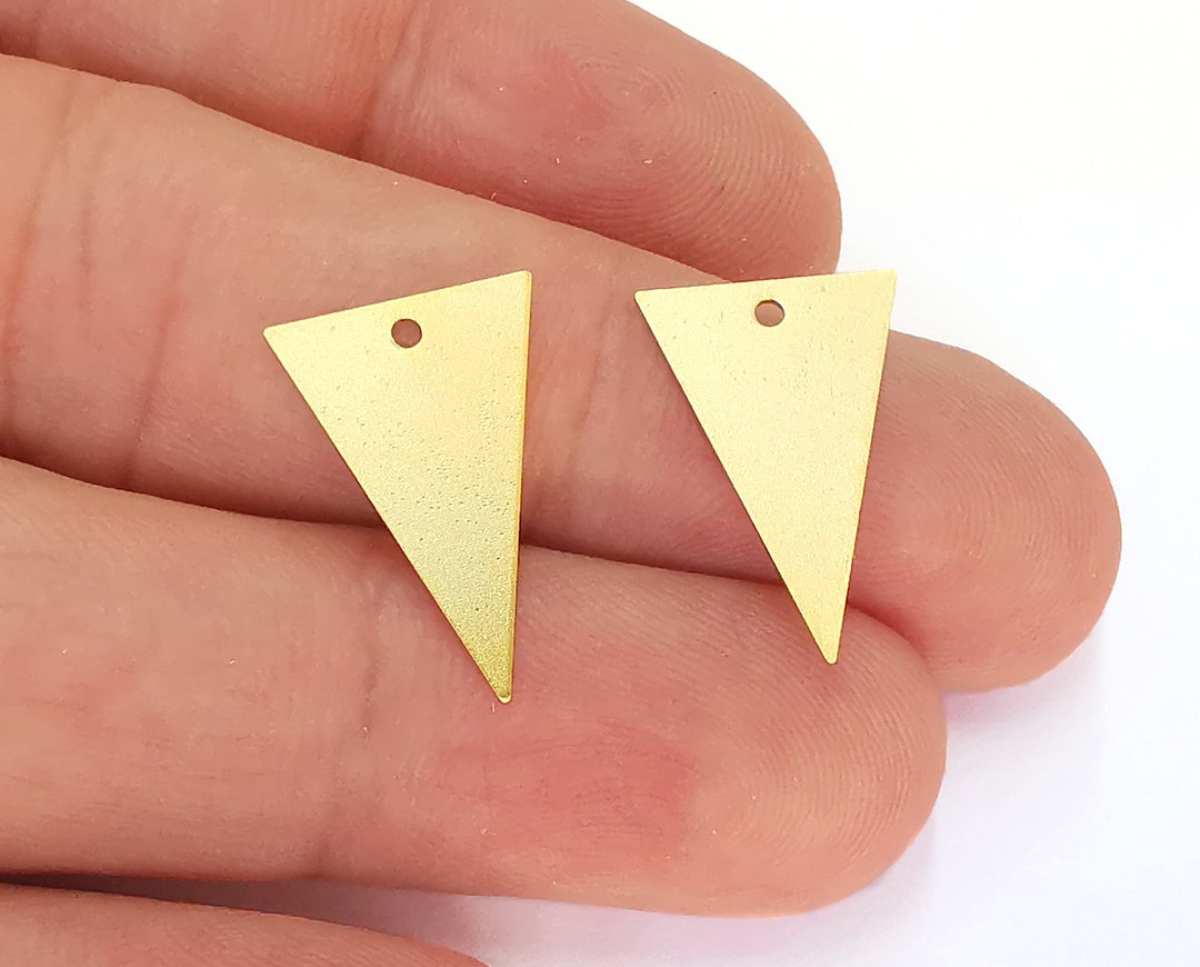 4 Triangle Charms Gold Plated Brass Charms (20x13mm) G23132 - Etsy