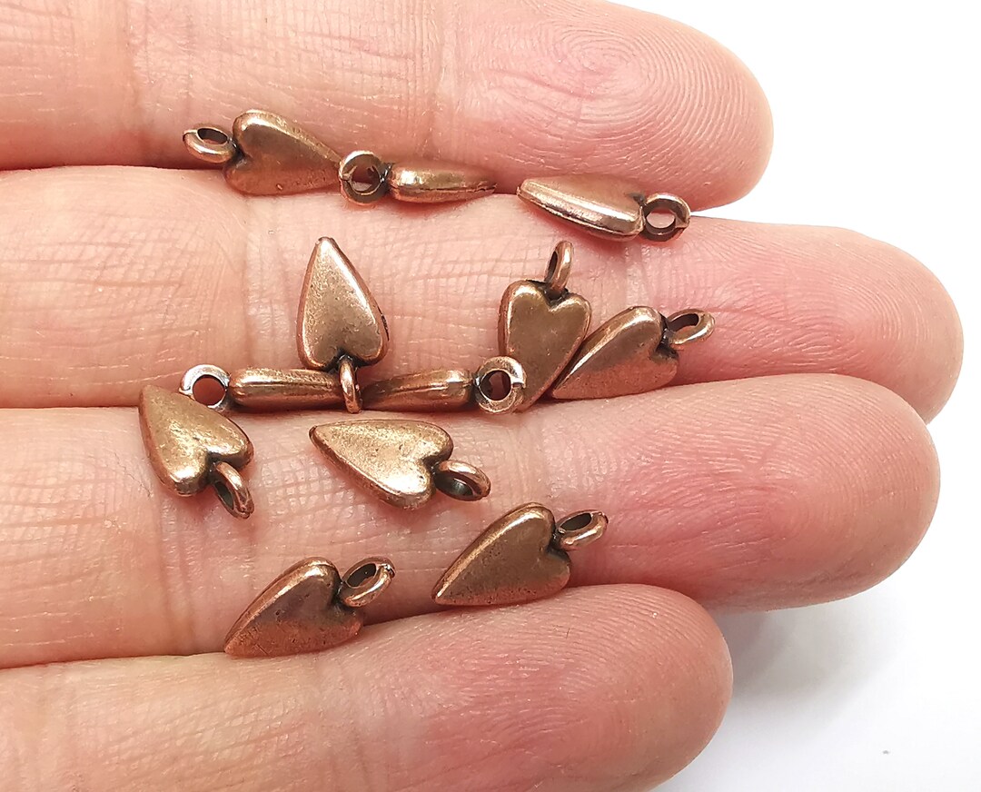 Heart Charm (double Sided) Antique Copper Plated Charms (13x7mm) G27533 ...