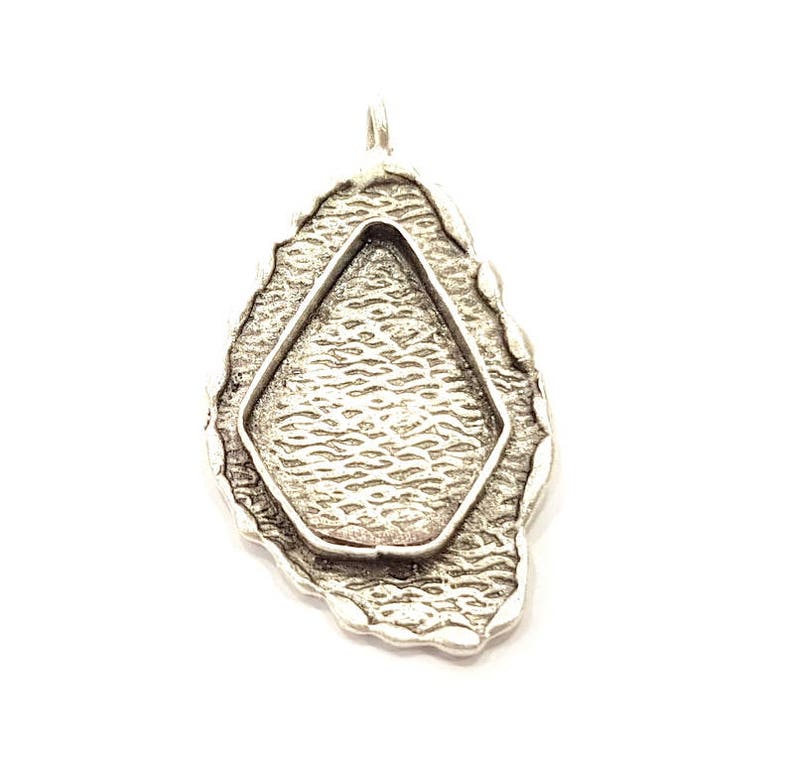 Silver Pendant Blank Mosaic Base Blank Inlay Blank Necklace - Etsy