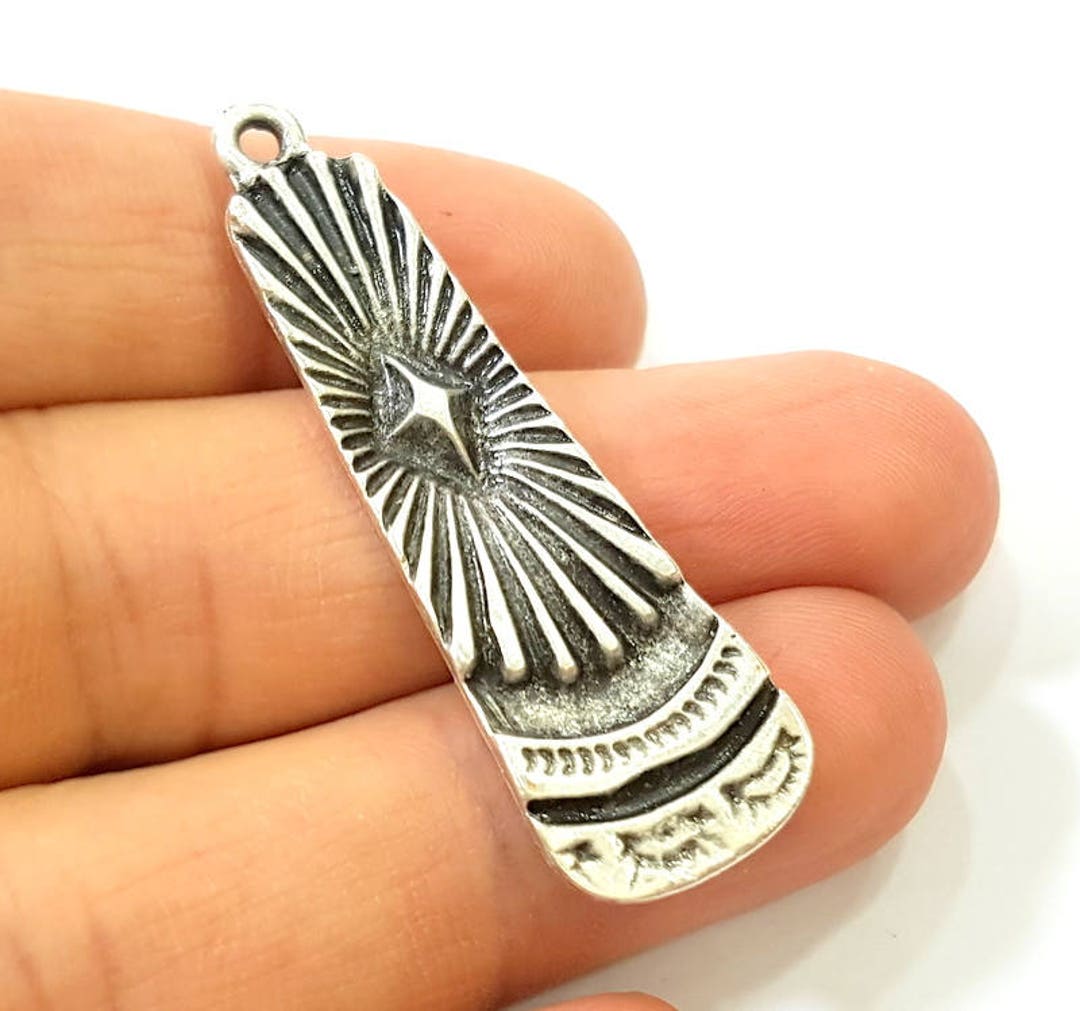 Silver Pendant Antique Silver Plated Pendants (48x14mm) G7798 - Etsy
