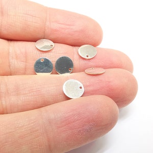 2 Pcs Sterling Silver Stamping Blank Charms 925 Silver Disc Charms ...