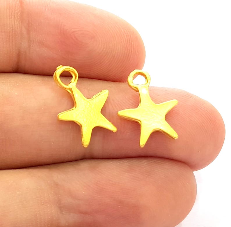 10 Gold Star Charm Gold Plated Charms 15x11mm G8565 - Etsy