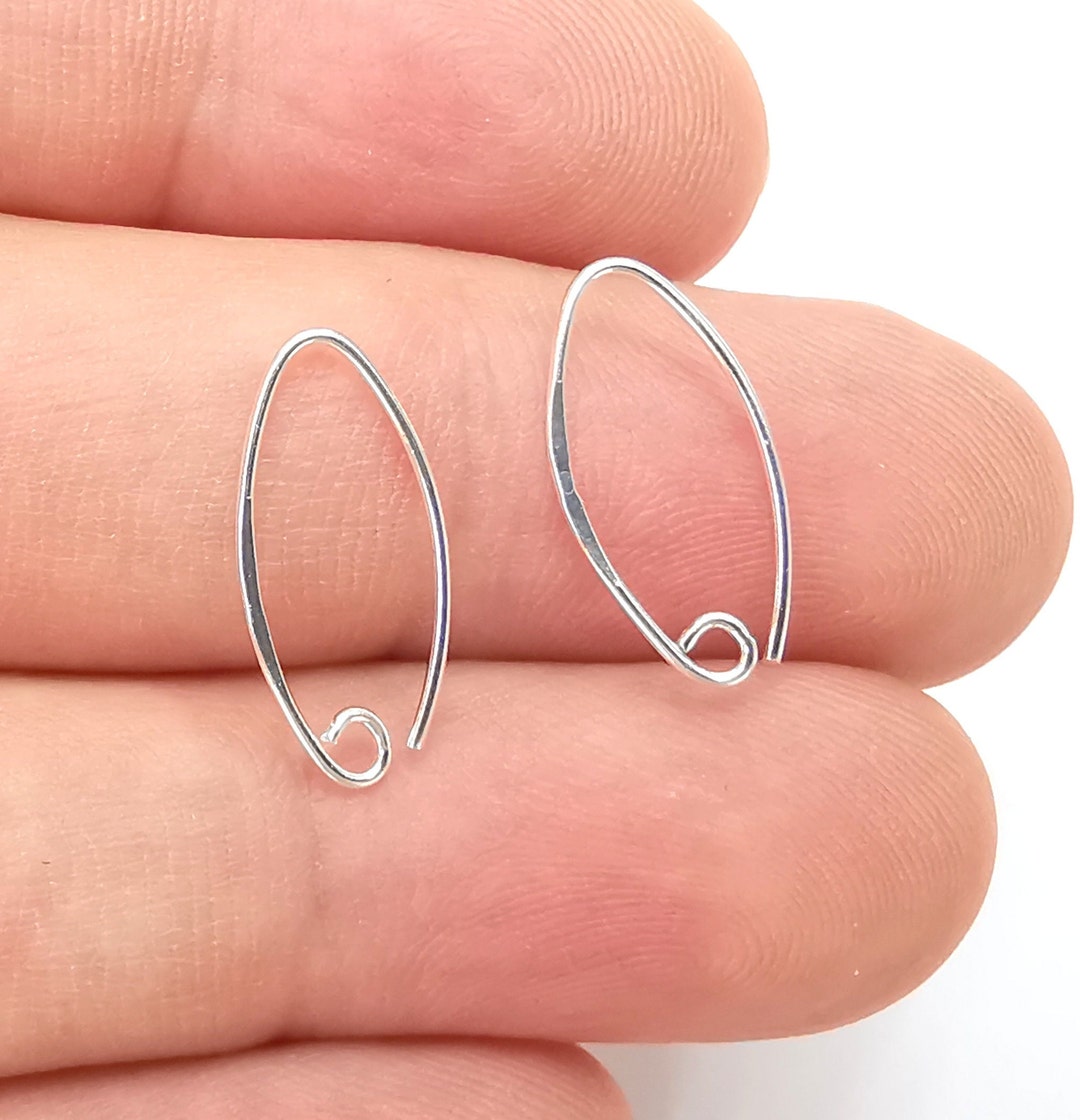 Solid Sterling Silver Earring Hook 925 Silver Earring Wire Findings ...