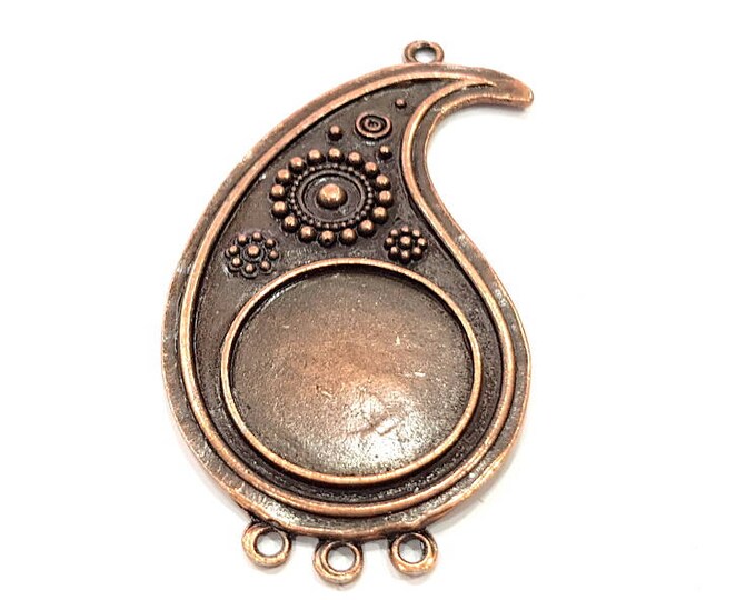 Copper Pendant Blank Connector Antique Copper Plated Metal 69x37mm ...