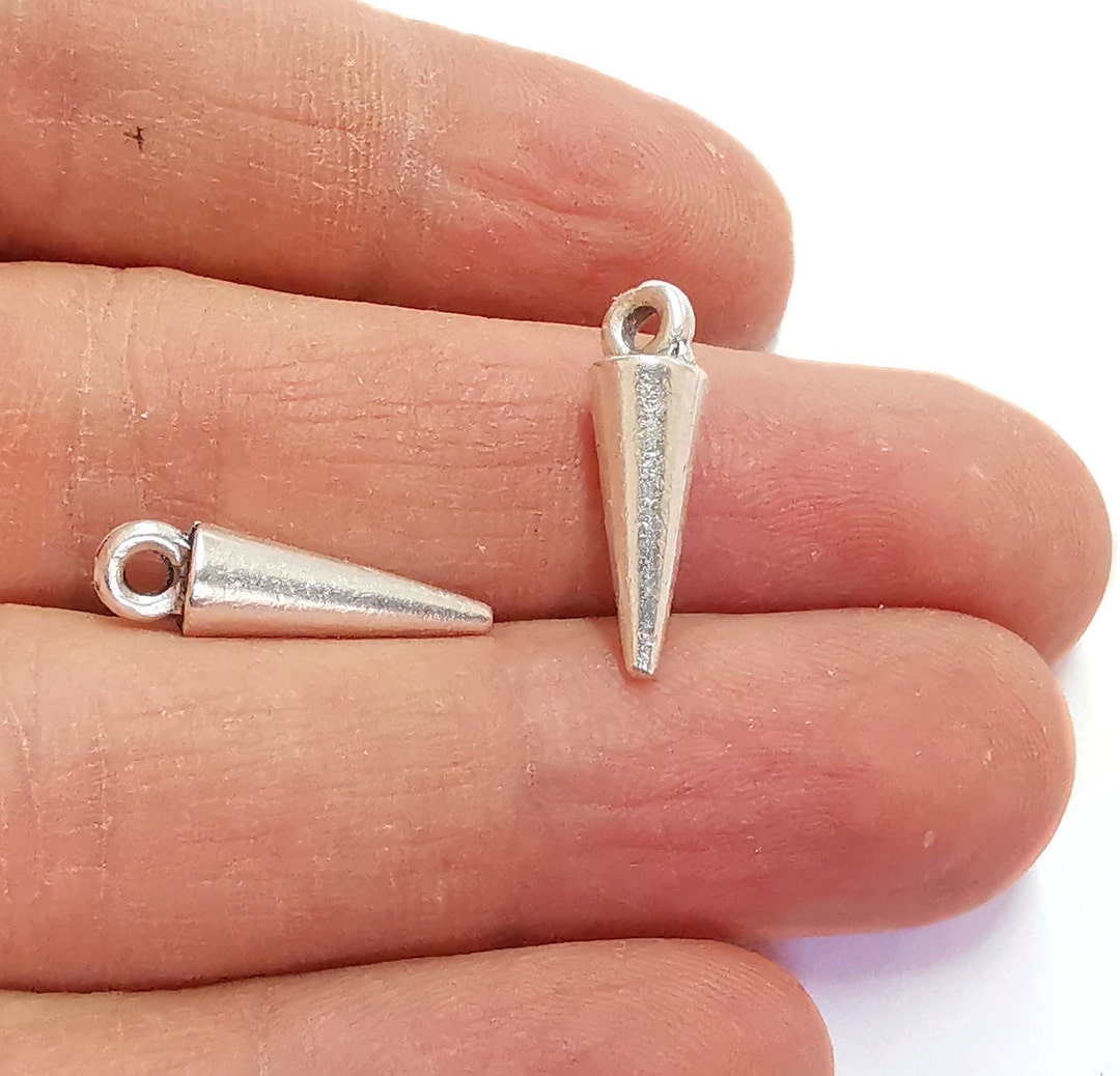 10 Pendulum Charms Antique Silver Plated Charms (20x6mm) G21140 - Etsy