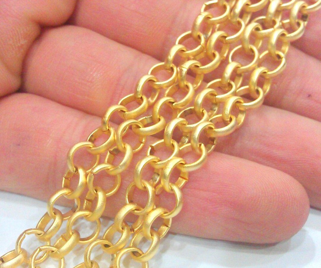 Gold Plated Rolo Chain 1 Meter 3.3 Feet 6 Mm Gold Plated Rolo Chain ...