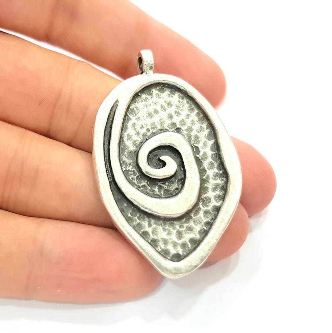 Silver Pendant Antique Silver Plated Pendants (52x32mm) G9123 - Etsy
