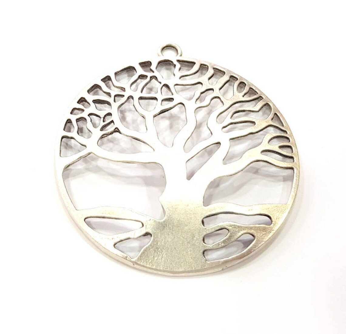 Tree Pendant Silver Pendant Antique Silver Plated Metal 54mm - Etsy