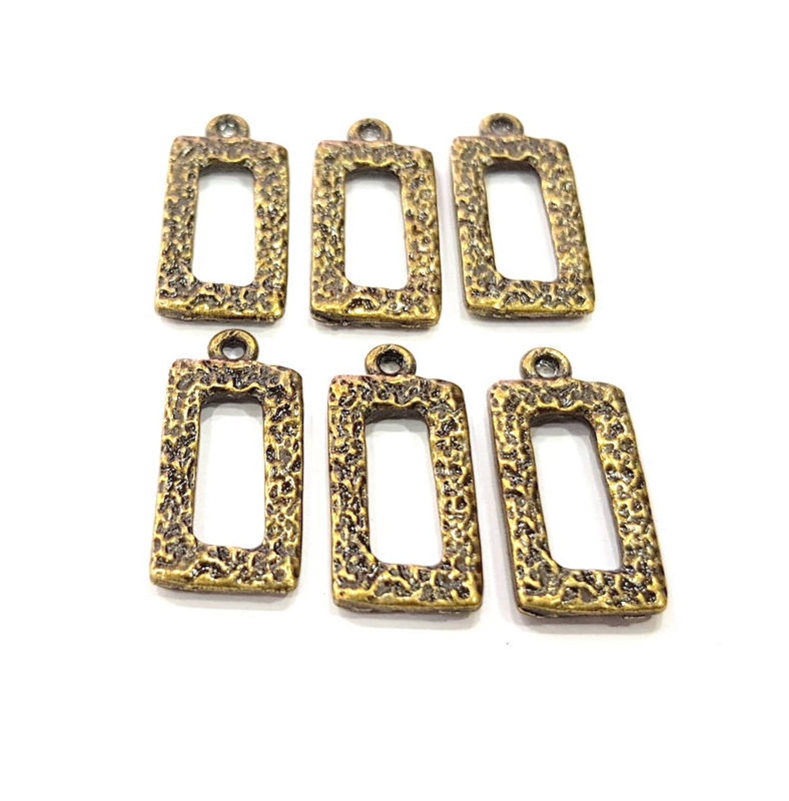 6 Square Frame Charm Antique Bronze Charm Antique Bronze - Etsy