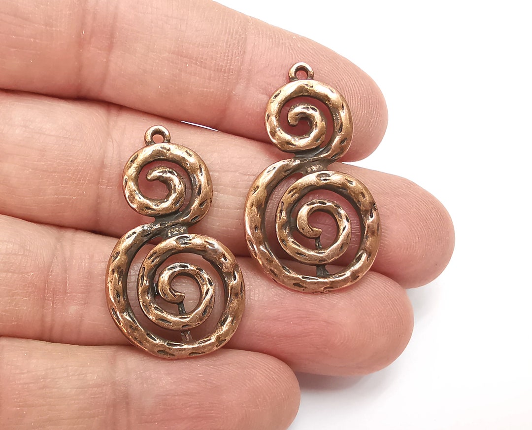 Swirl Charms Antique Copper Plated Charms (35x21mm) G27789 - Etsy