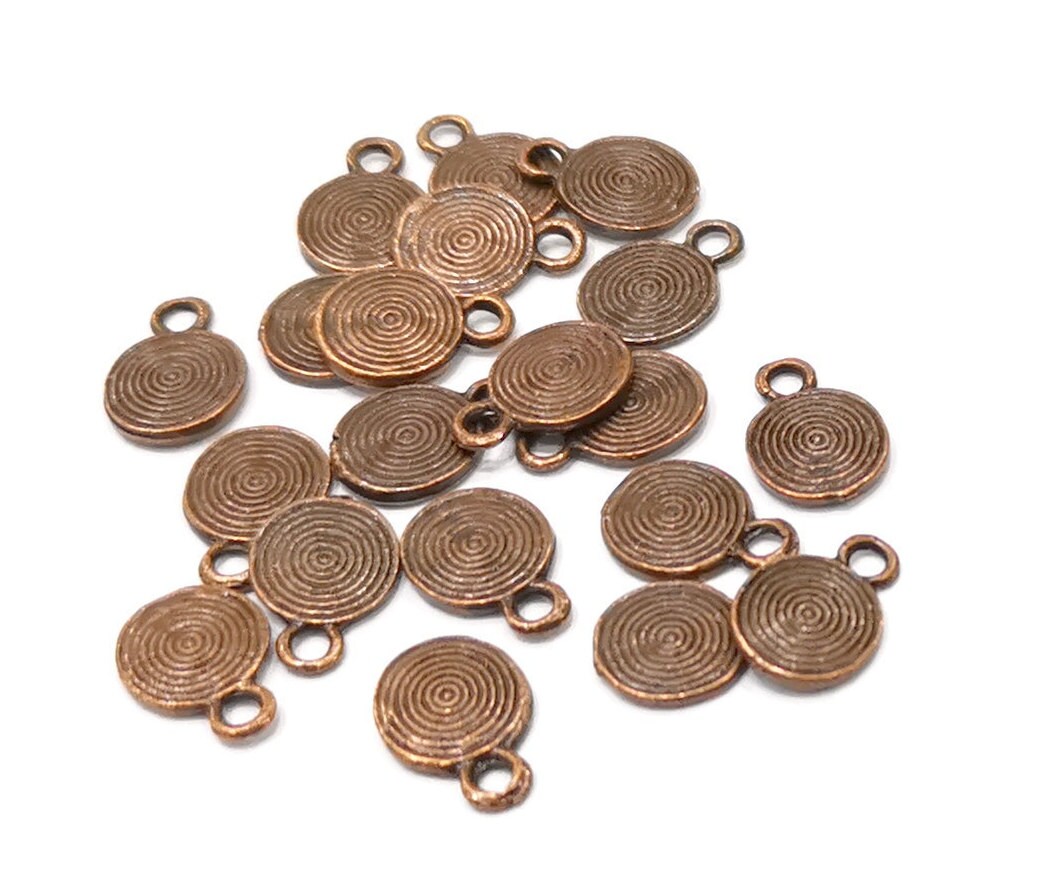 20 Copper Charm Antique Copper Charm 8mm G17383 - Etsy