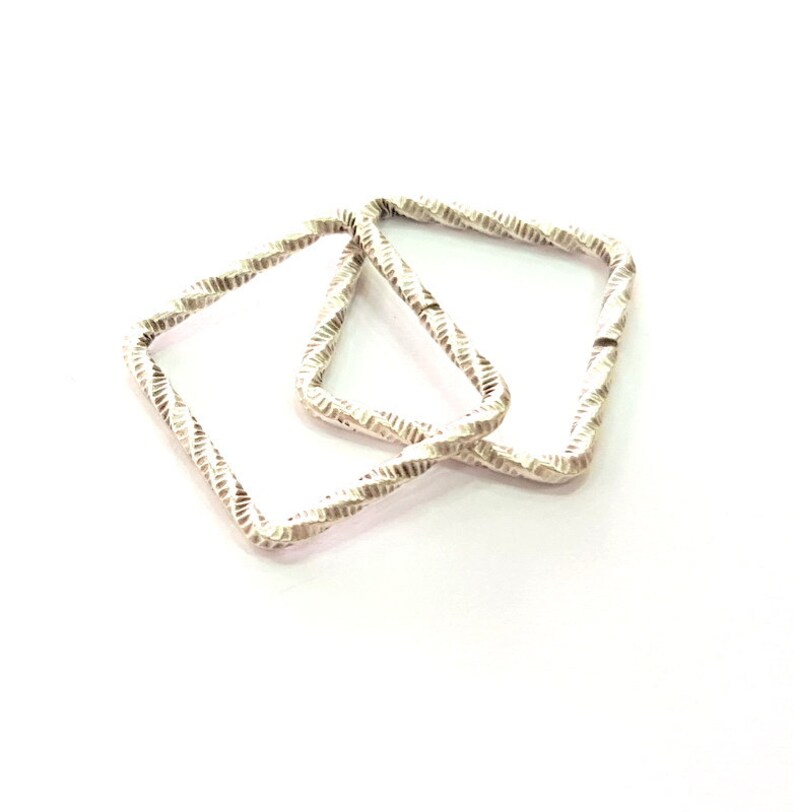 10 Square Jumpring Findings Connector Antique Silver Findings - Etsy