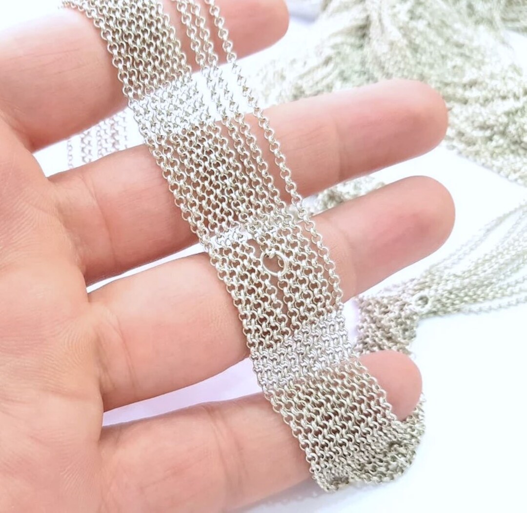 Silver Rolo Chain Antique Silver Plated Chain (2 Mm) G8028 - Etsy
