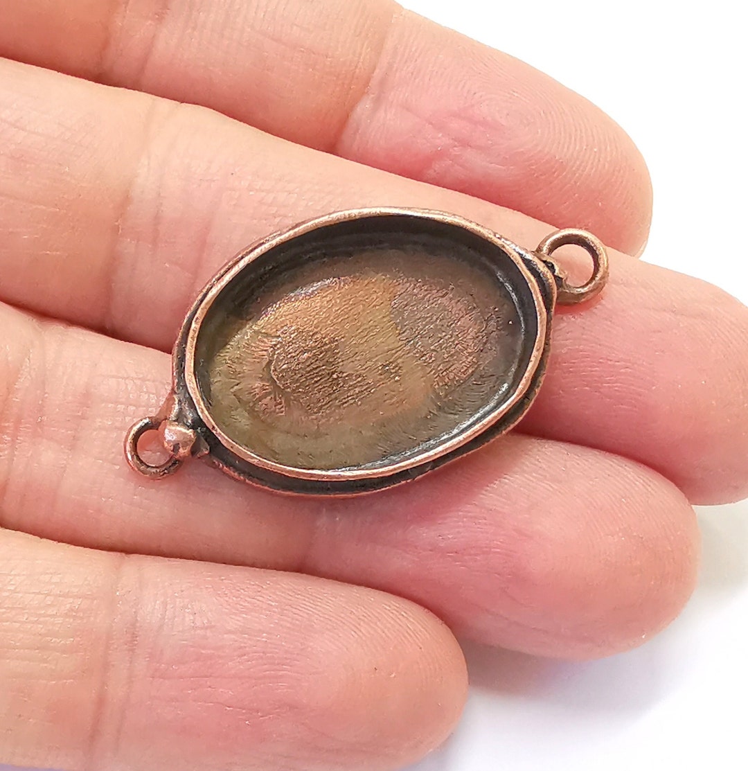 Antique Copper Connector Pendant Blank Mosaic Base Blank Inlay Necklace ...