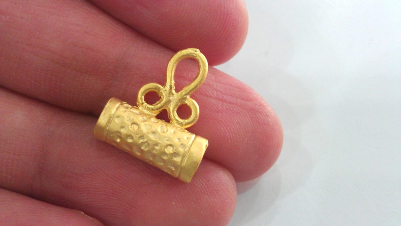 2 Gold Plated Brass Tube Charms G19551 - Etsy