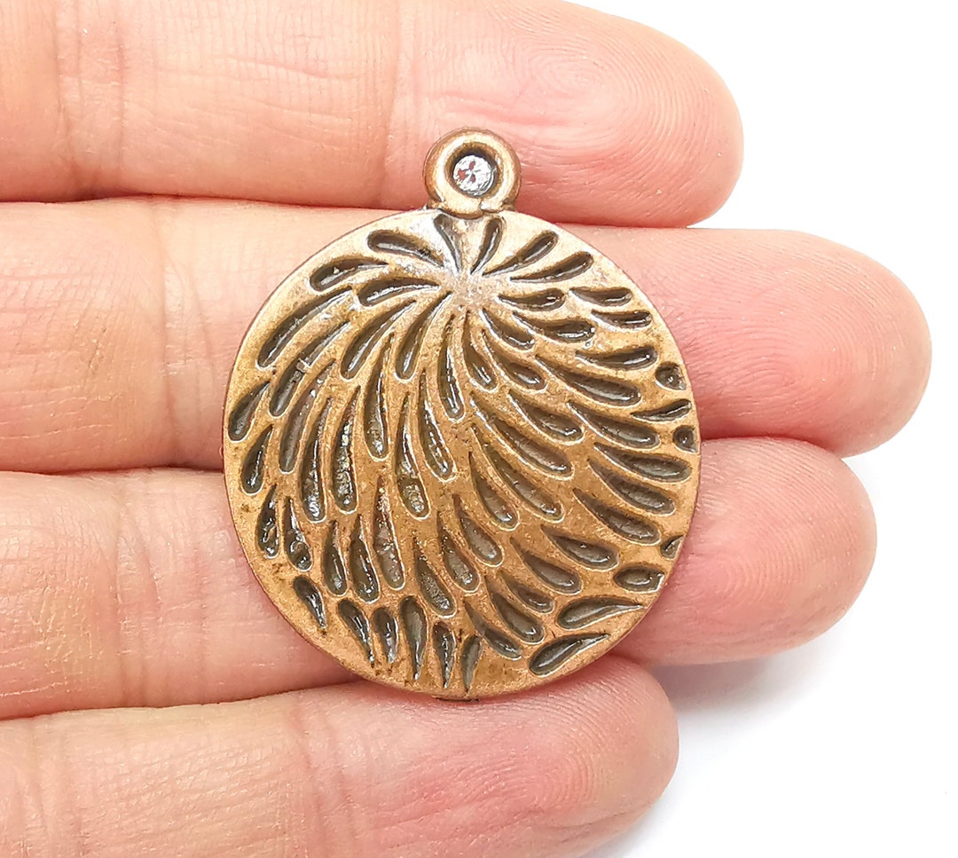 Copper Rain Charms, Medallion Charms, Locket Pendant, Earring Charms ...