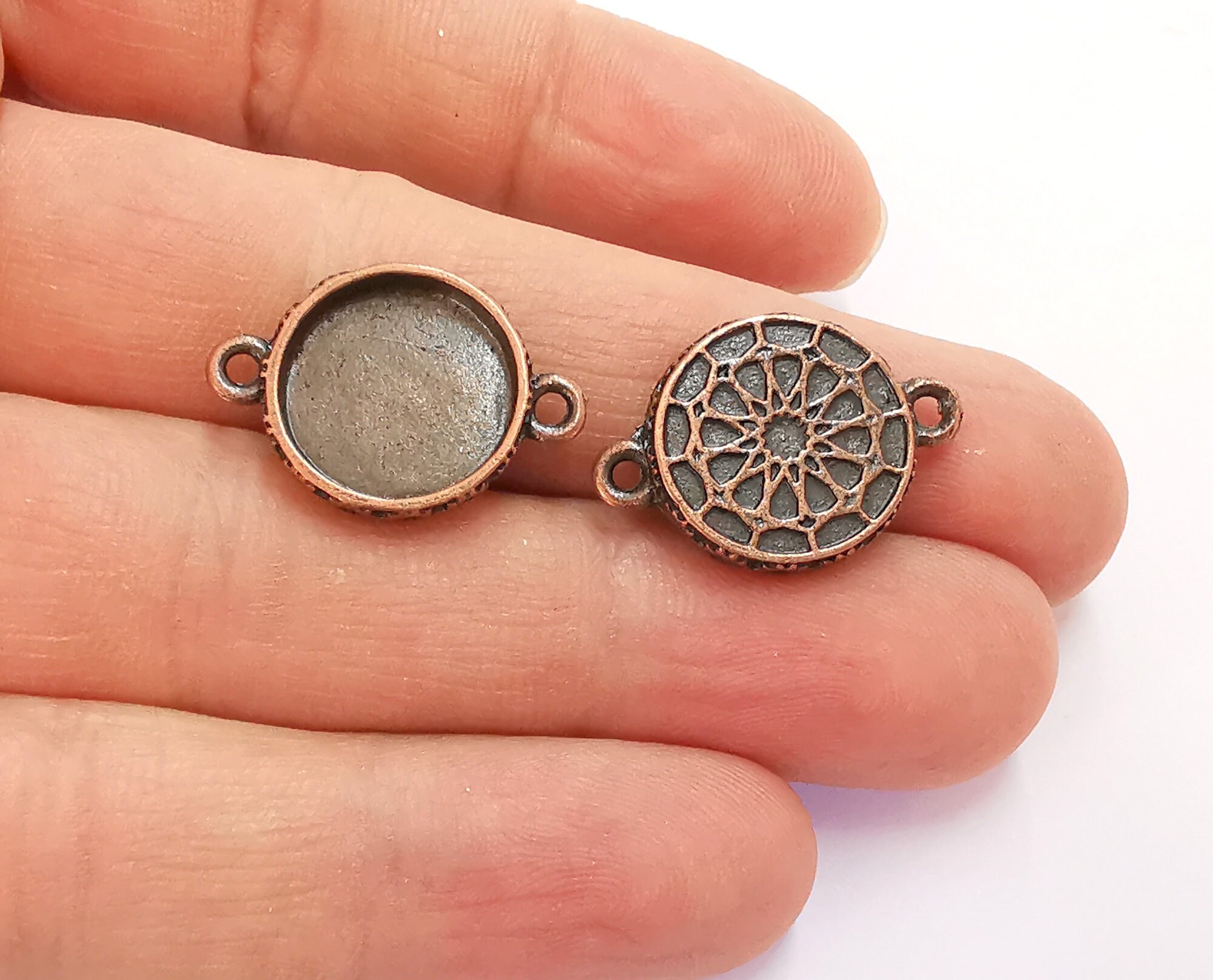 4 Charms Blank Bezel Resin Bezel Mosaic Mountings Antique | Etsy