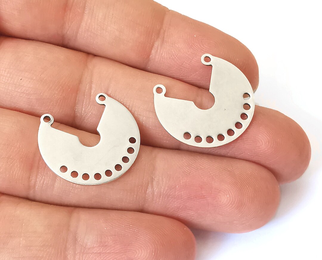 2 Circle Multi Hole Connector Brass Charms Antique Silver Plated Brass ...