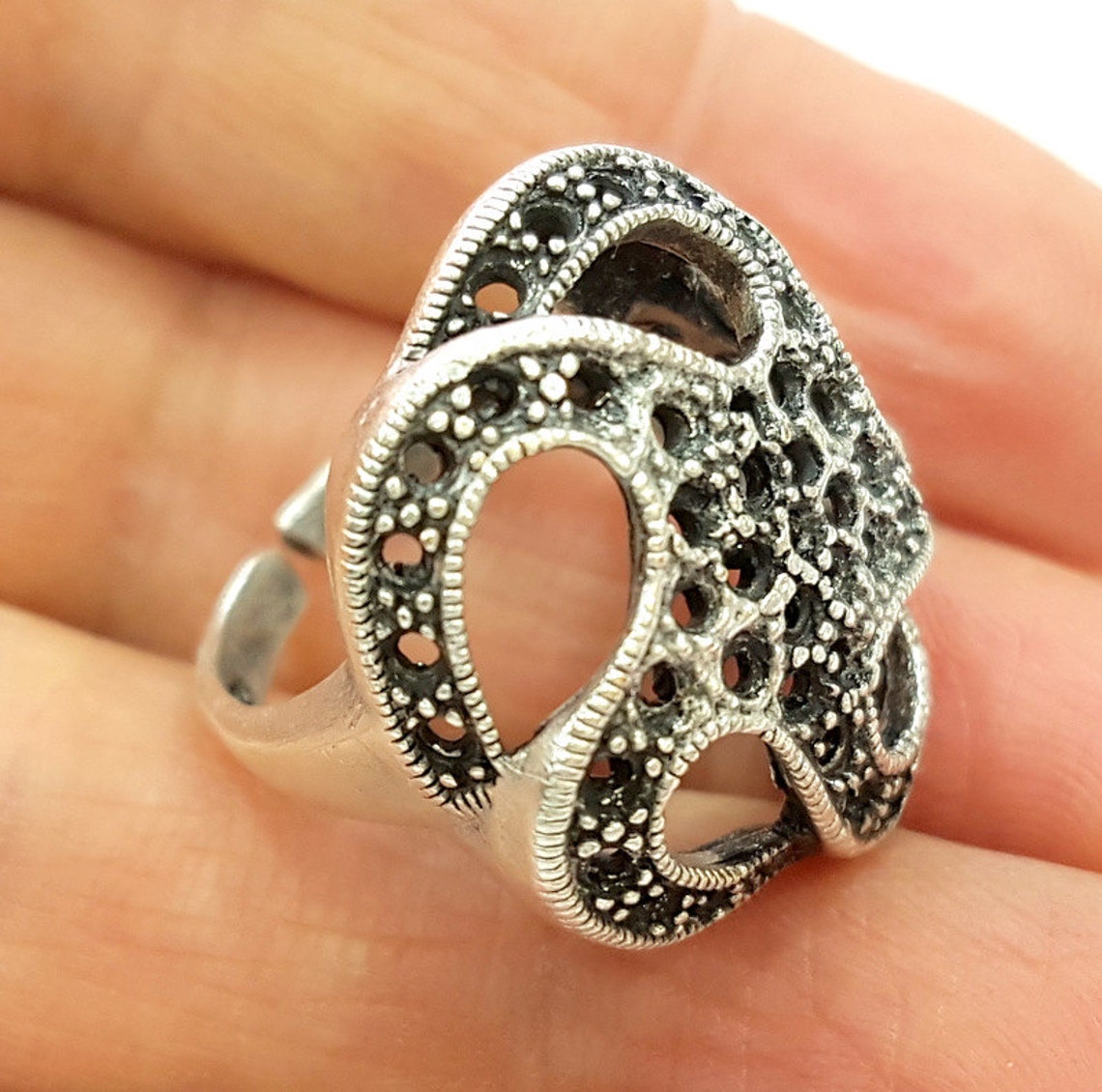 Silver Ring Blank Ring Settings Ring Bezel Base Cabochon Mountings ...