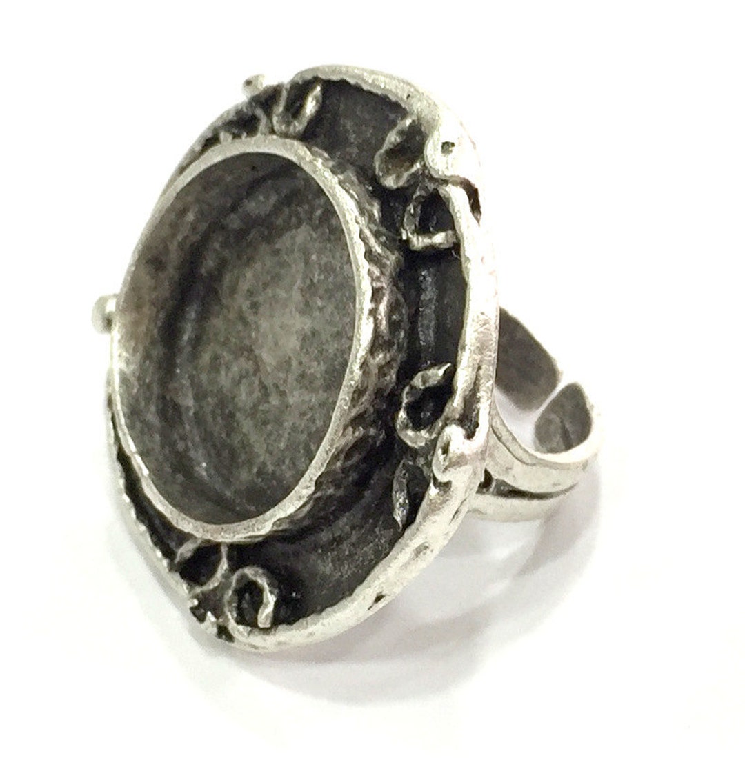 Silver Ring Blank Ring Settings Ring Bezel Base Cabochon Mountings ...