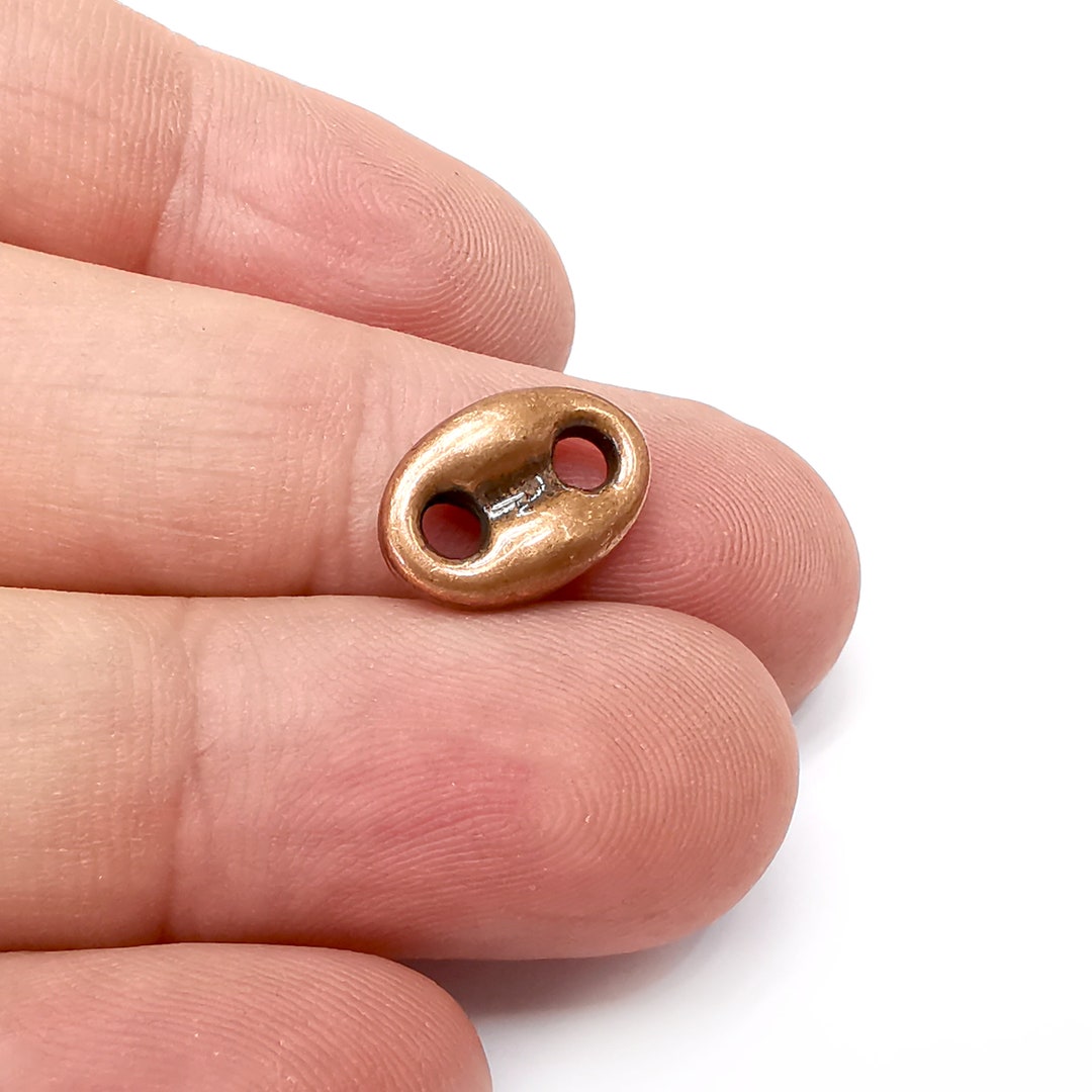 Two Hole Connector Antique Copper Plated Oval Findings (15x10mm) G34059 ...