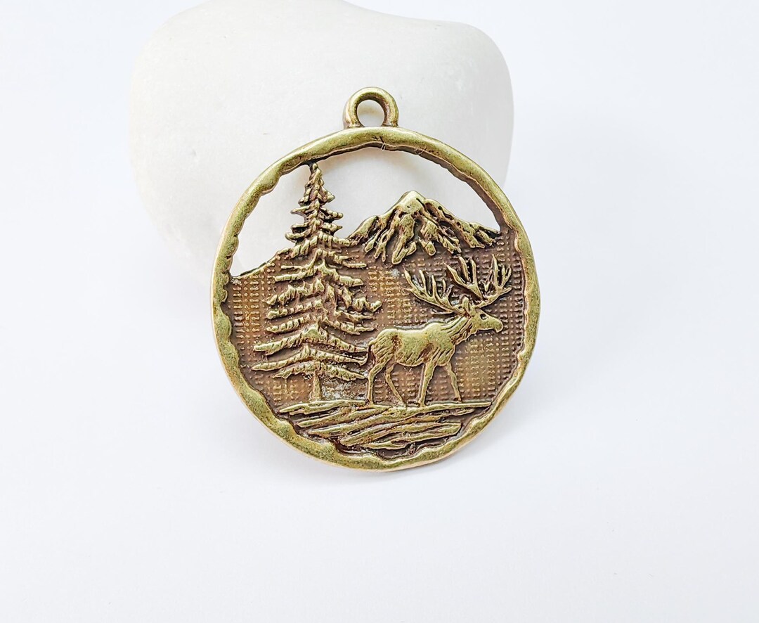 Moose Forest, Deer Charms, Elk Pendant, Forest Wildlife Charm, Mountain ...