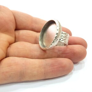 Ring Blank Setting Hammered Ring Base Bezel Inlay Ring Backs Glass ...