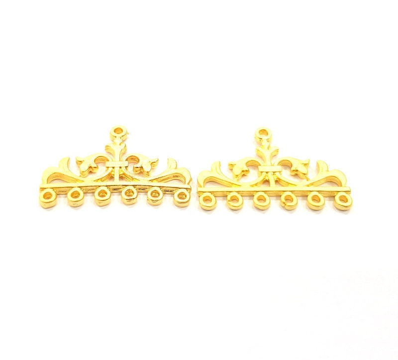2 Gold End Bar Connector Gold Plated Metal (33x22mm) G14700 - Etsy