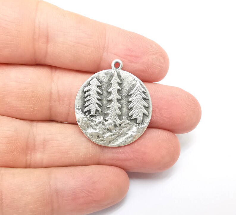 Pine Tree Charms, Pine Forest Dangle Charms, Cliff Charms, Boho Tree ...