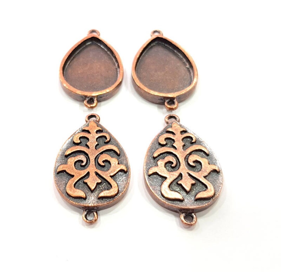 4 Copper Connector Blank Mosaic Base Inlay Blank Necklace - Etsy