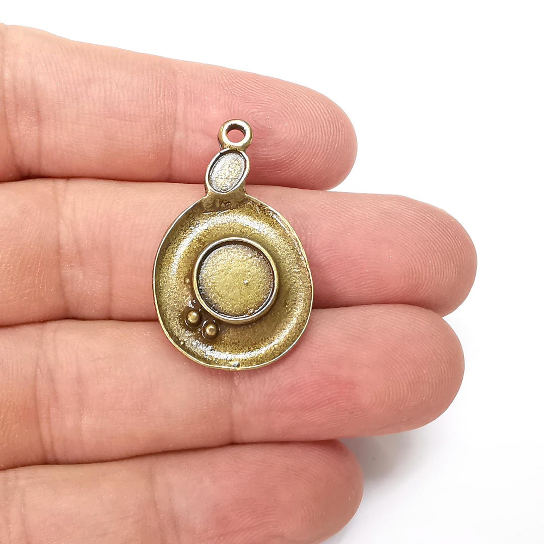 Bronze Round Charms, Blank Charms, Rustic Charms, Earring Charms ...