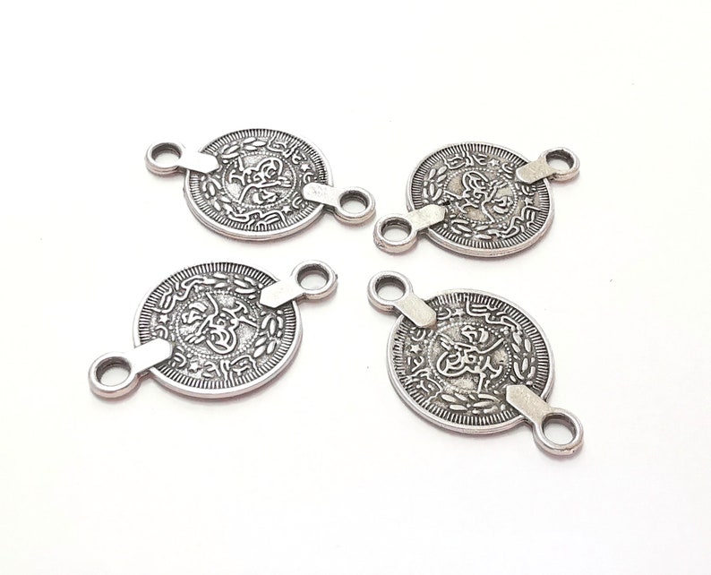 Coin Connector Charms Antique Silver Plated Charms (28x17mm) G21813 - Etsy