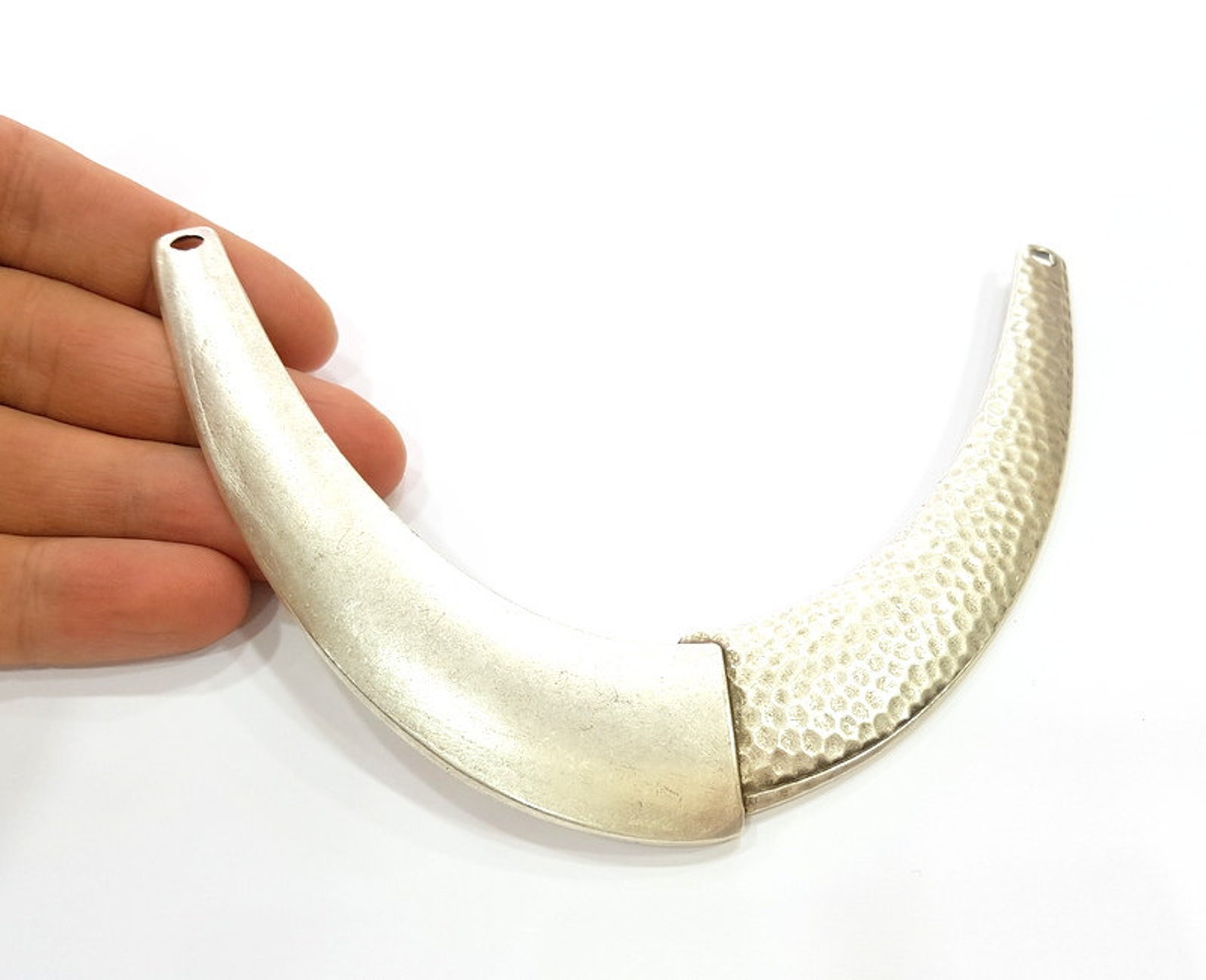 Silver Pendant Extra Large Antique Silver Plated Pendant - Etsy