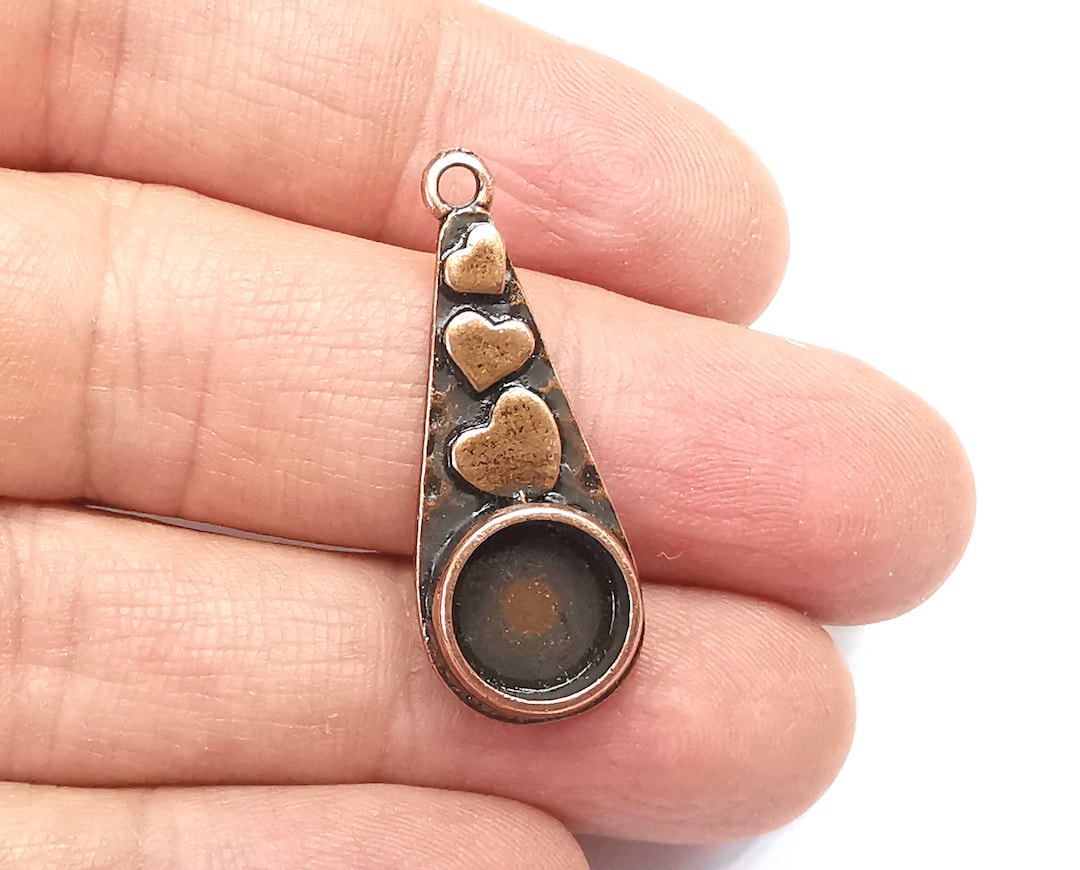 Heart Charms Pendant Bezels, Resin Blank, Inlay Mountings, Mosaic Frame ...