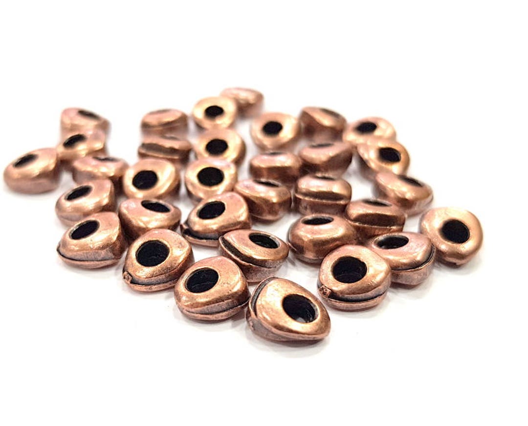 20 Copper Beads Antique Copper Beads Antique Copper Plated Metal (8mm ...