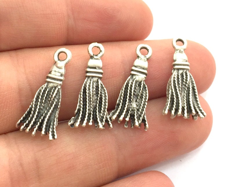 4 Silver Charm Antique Silver Plated Charms 23x12mm G5886 | Etsy