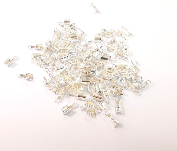 Craft Supplies & Tools Findings 10 Sterling Silver Cord End Findings ...