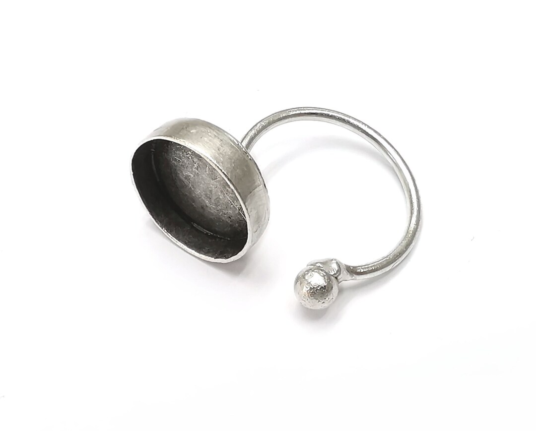 Round Ring Blank Setting, Cabochon Mounting, Adjustable Resin Ring Base ...