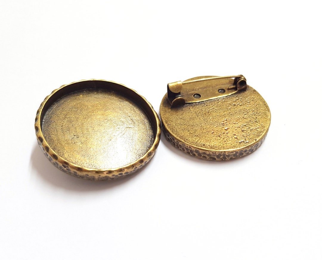 Hammered Brooch Holders Pin Brooch Blanks Brooch Bezel Antique Bronze ...