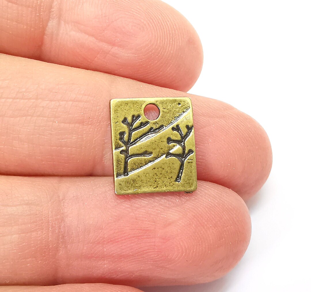 Bronze Tree Branch Charms, Boho Charms, Dangle Charms, Earring Charms ...