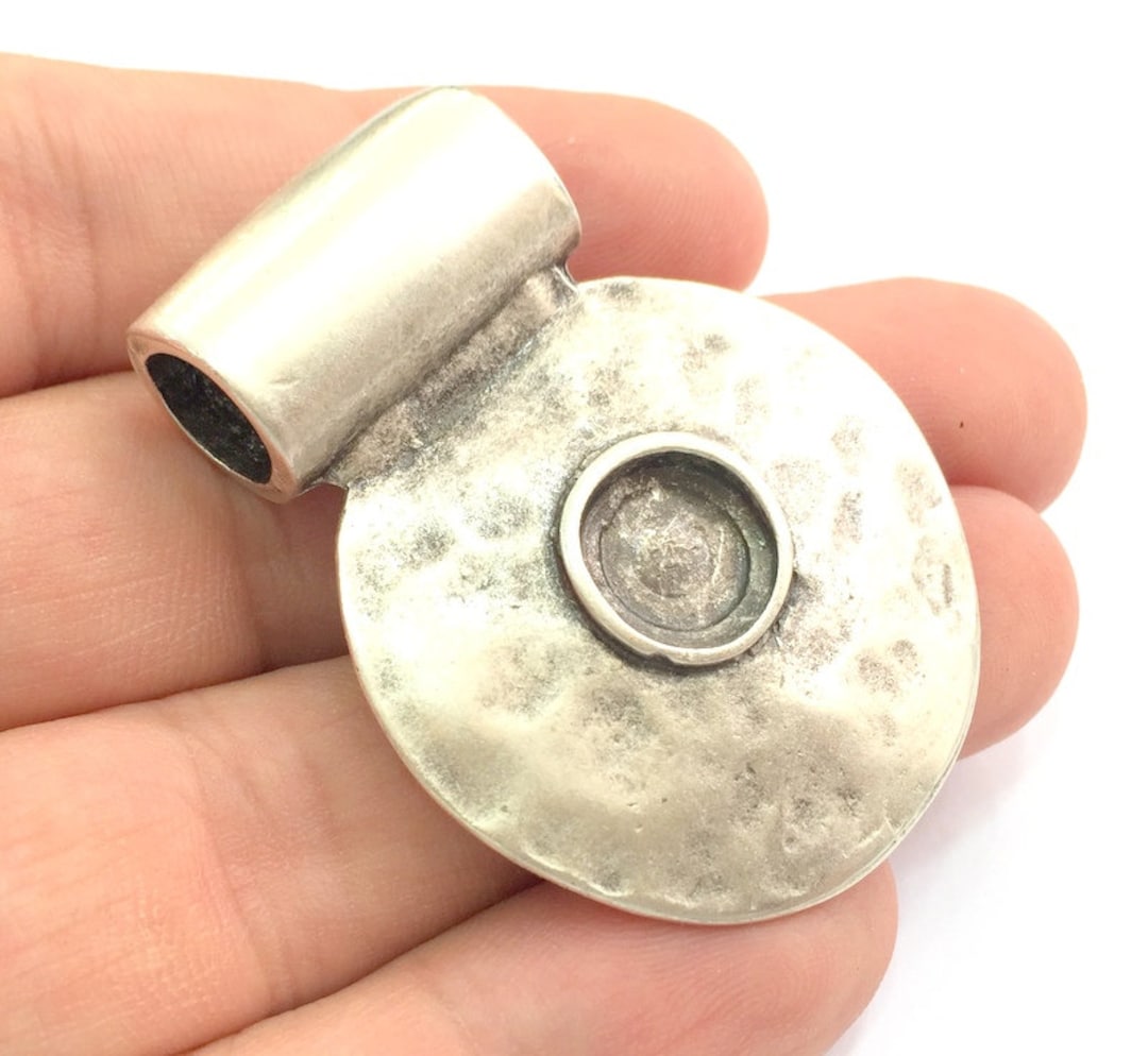 Antique Silver Plated Pendants (49x36mm) Antique Silver Plated Metal ...