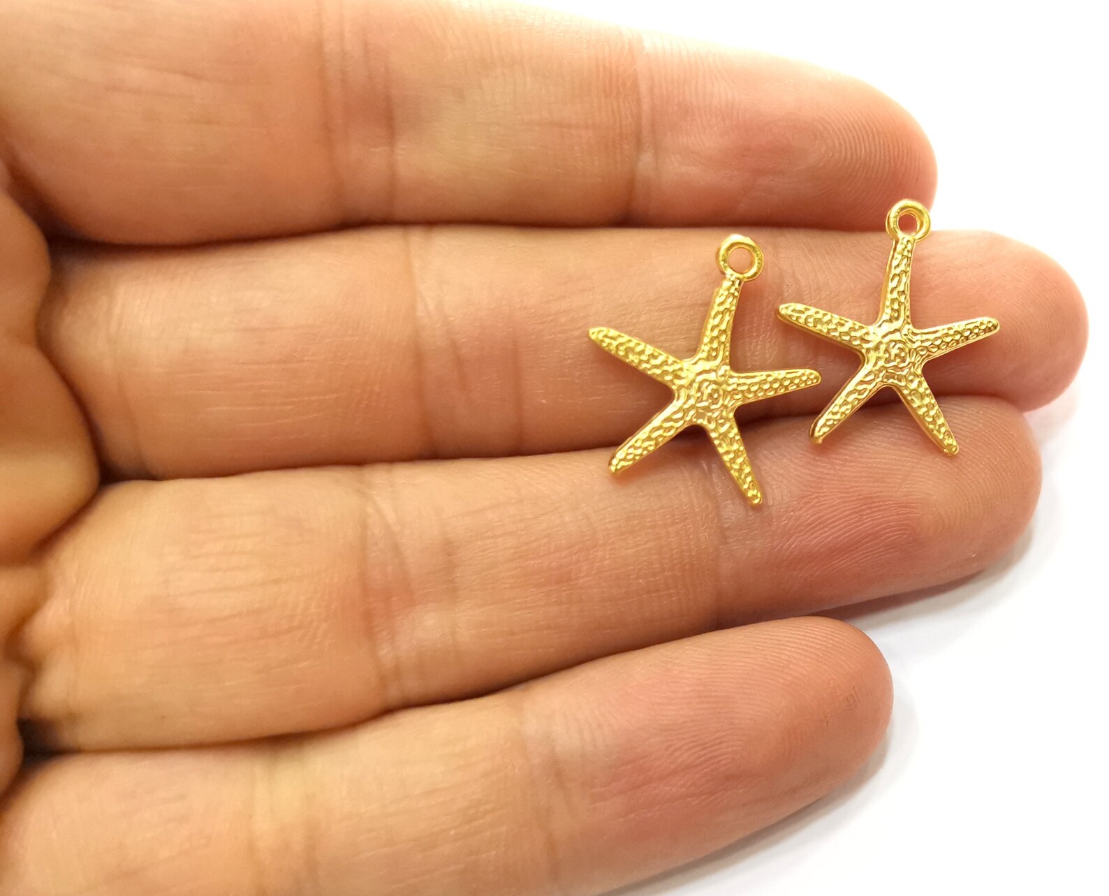 10 Starfish Charms Gold Plated Charms 20x18mm G18225 - Etsy