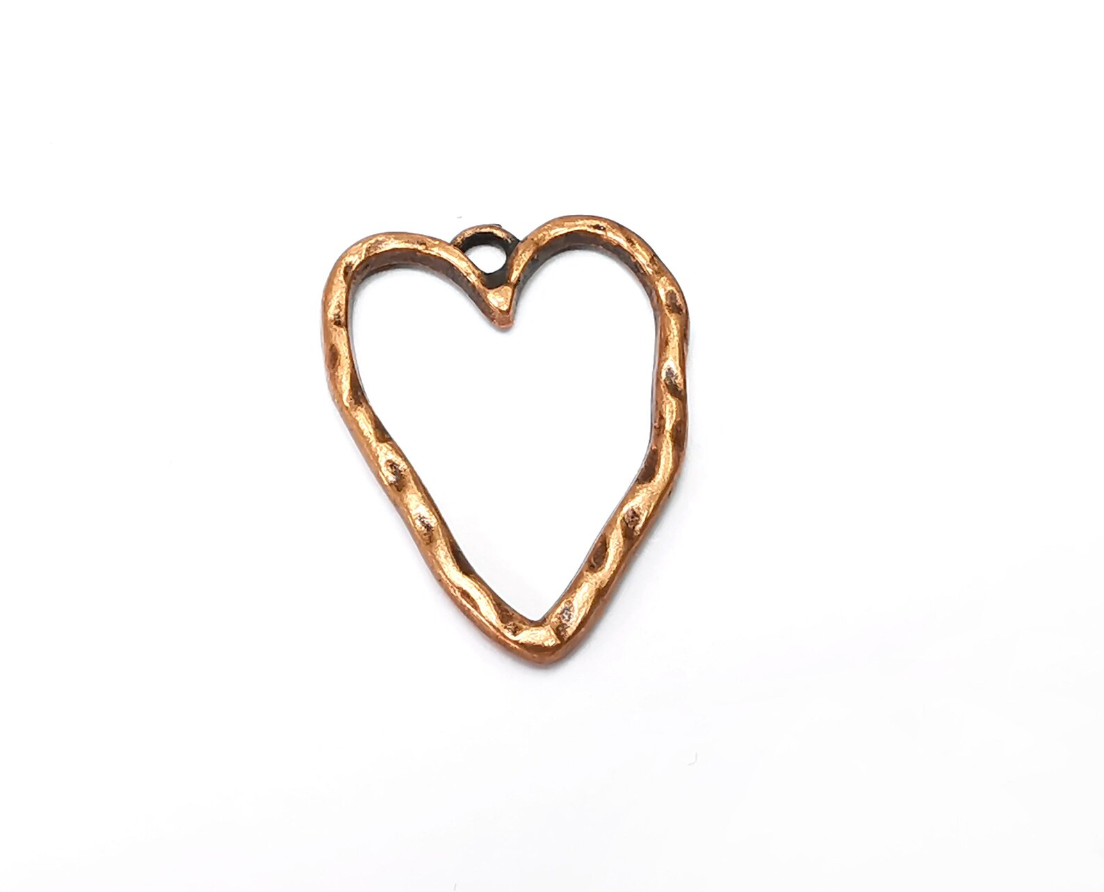 Heart Charms, Antique Copper Plated Charm (24x18mm) G33939 - Etsy