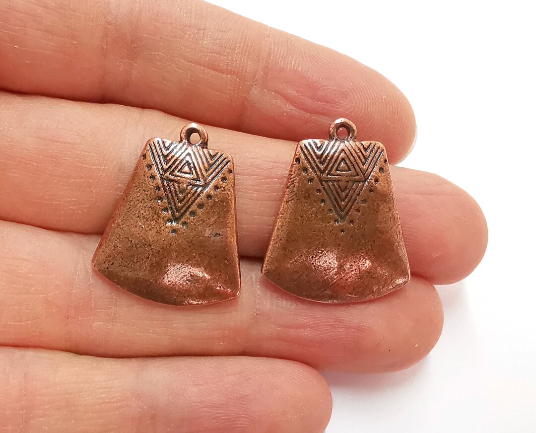 4 Copper Charms Antique Copper Plated Charms (26x21mm) G20861 - Etsy