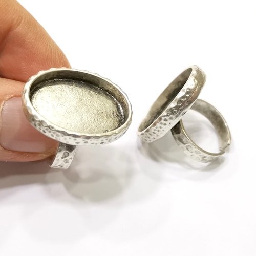 Silver Ring Blank Base Bezel Settings Cabochon Base Mountings - Etsy