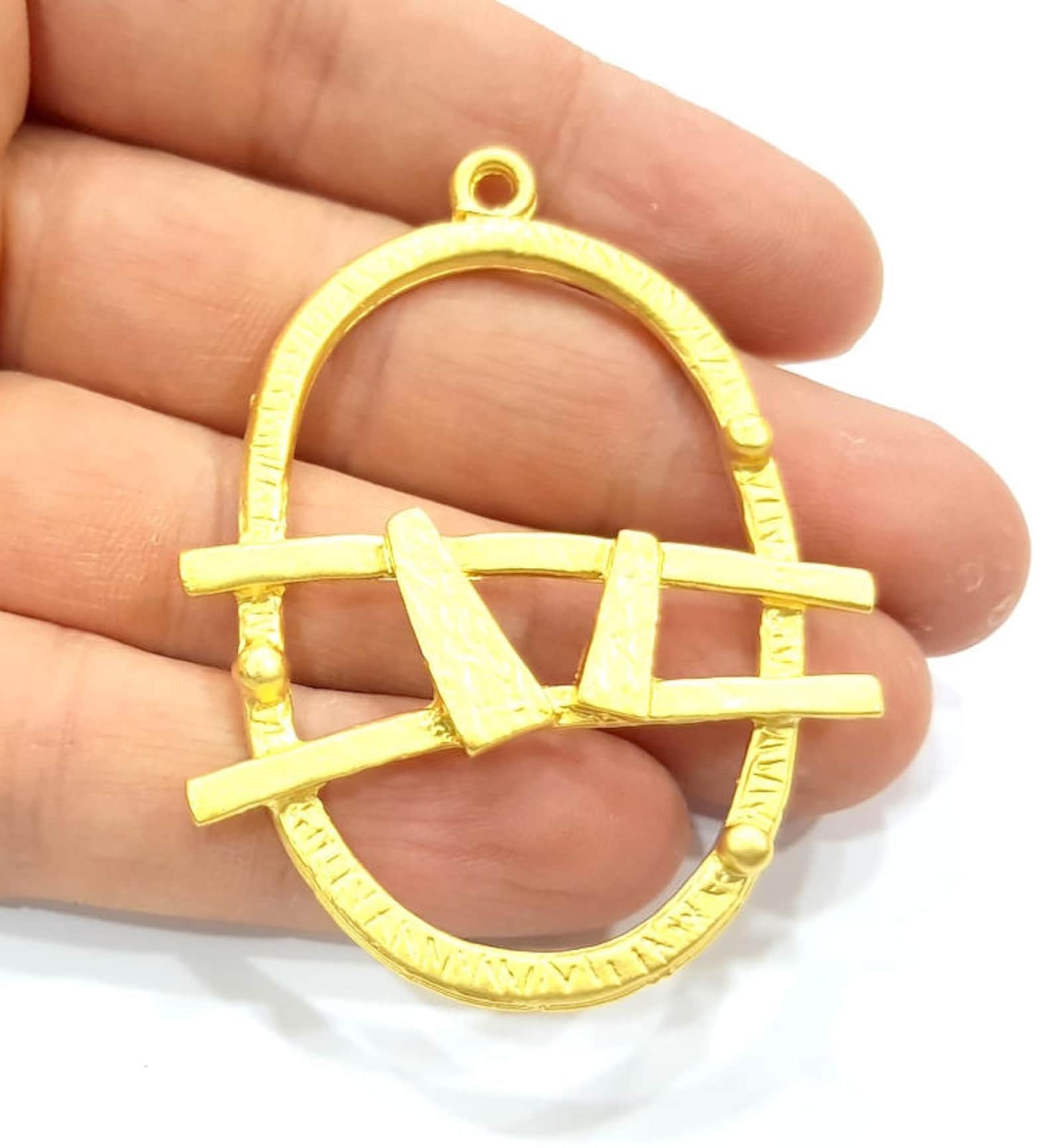 Gold Charm Gold Plated Charms (66x47mm) G10011 - Etsy