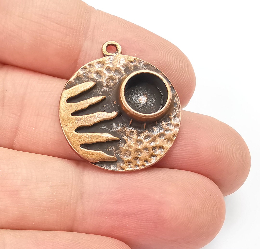 Sun and Moon Charms Blank Resin Bezel Mounting Cabochon Base Setting ...
