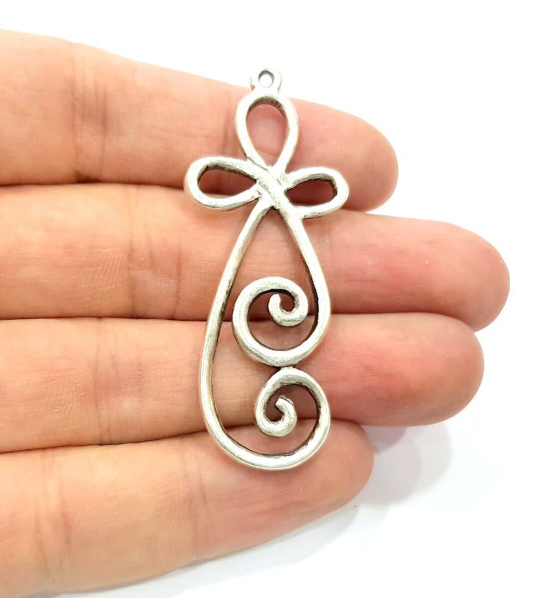 Twisted Wire Charms Silver Charms Antique Silver Plated Connector ...