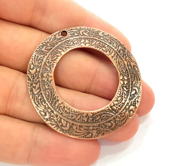 Antique Copper Medallion Pendant Antique Copper Plated Pendant | Etsy