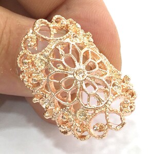 Rose Gold Ring Base Blank Adjustable Ring Blank, (2 Mm Blank) Rose Gold ...